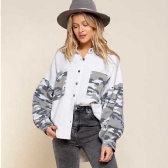 POL | Jackets & Coats | New Pol Camo High Lo Contrast Color Swap ...